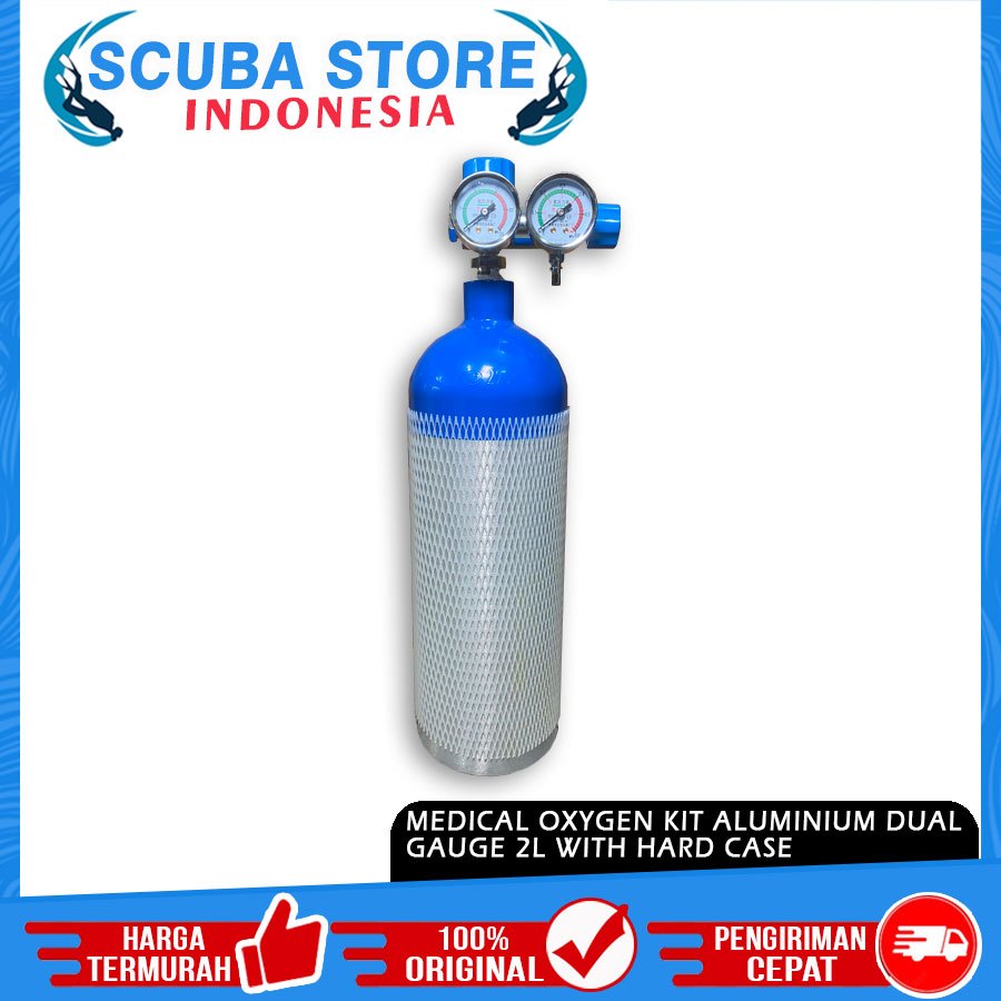 Jual Tank Medical Oxygen O2 Kit Portable 2 Liter Aluminium Set Tabung Alat Bantu Pernafasan ...