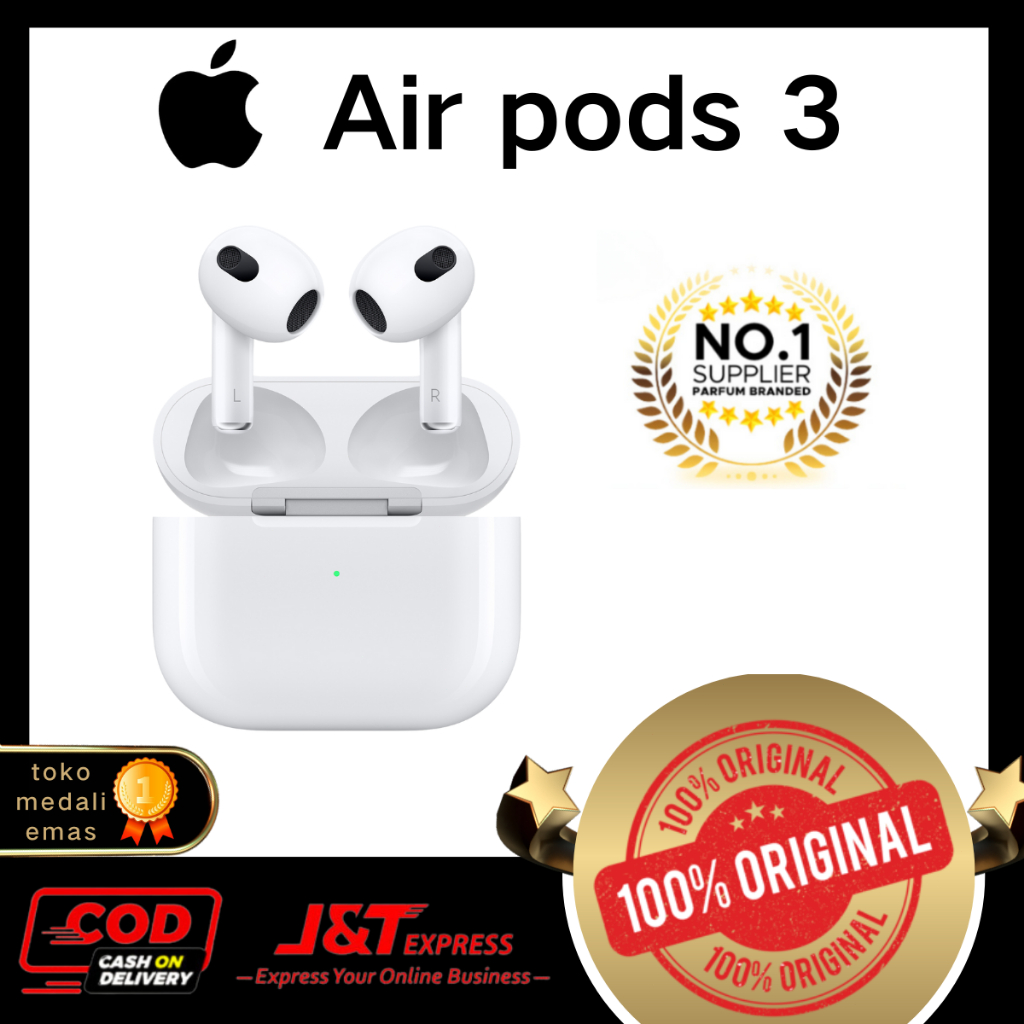 Jual 𝗔𝗽𝗽𝗹𝗲®Airpods Gen 3/Air Pods 3 H2 Chip Bluetooth wireless headset ...