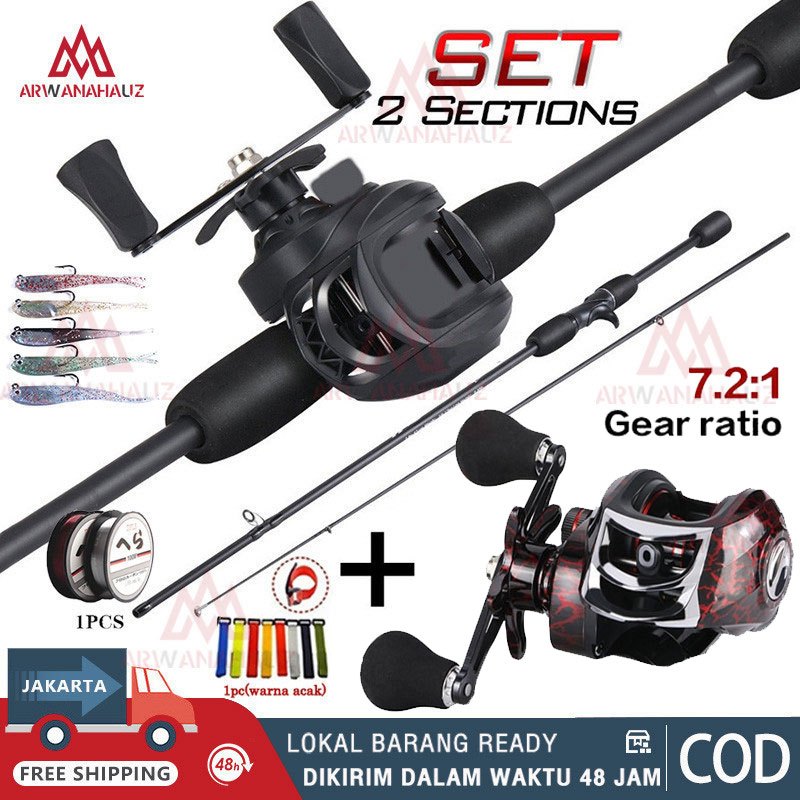 Jual Joran pancing 1 set, 1 set joran dan reel bc, BC Set Joran Pancing 160/180/210/240cm 2 ...