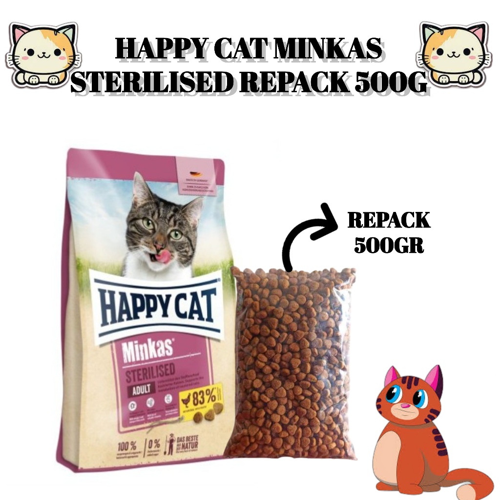 Jual Happy Cat Minkas Sterilised REPACK Makanan Kucing Steril ...