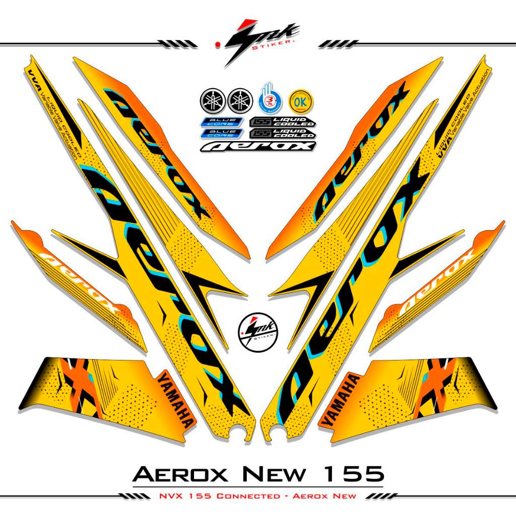 Jual STRIPING AEROX 155 NEW CONNECTED MOTIF 6 / COMBO COLOR / DASAR ...