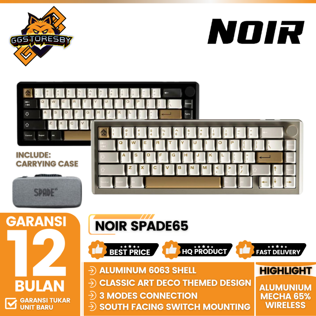 Jual Noir Spade65 65% Aluminum Mechanical Wireless Gaming Keyboard ...