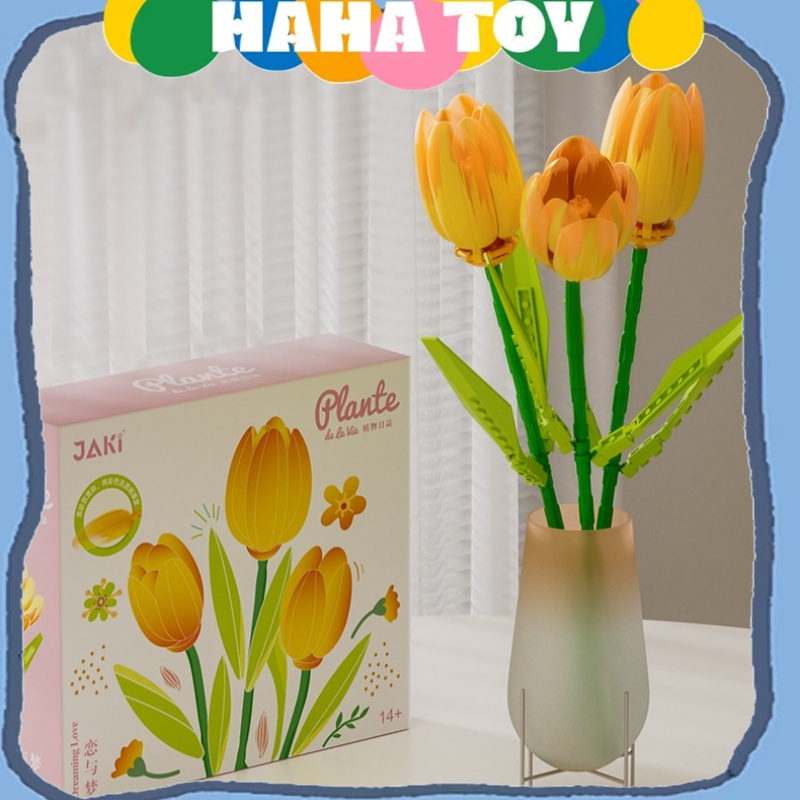 Jual Balok Bangunan Bunga Tulip yang Bercahaya Brick Lampu Bunga Nano ...