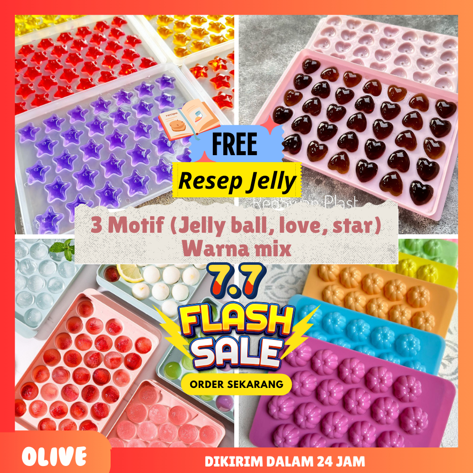 Jual Promo ambyar cetakan jelly dapat 3 pcs (ball, star, love, bunga ...