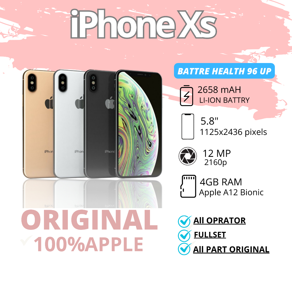 Jual iPhone Xs 256gb 64gb second original All Operator Mulus Like New Fullset | Shopee Indonesia