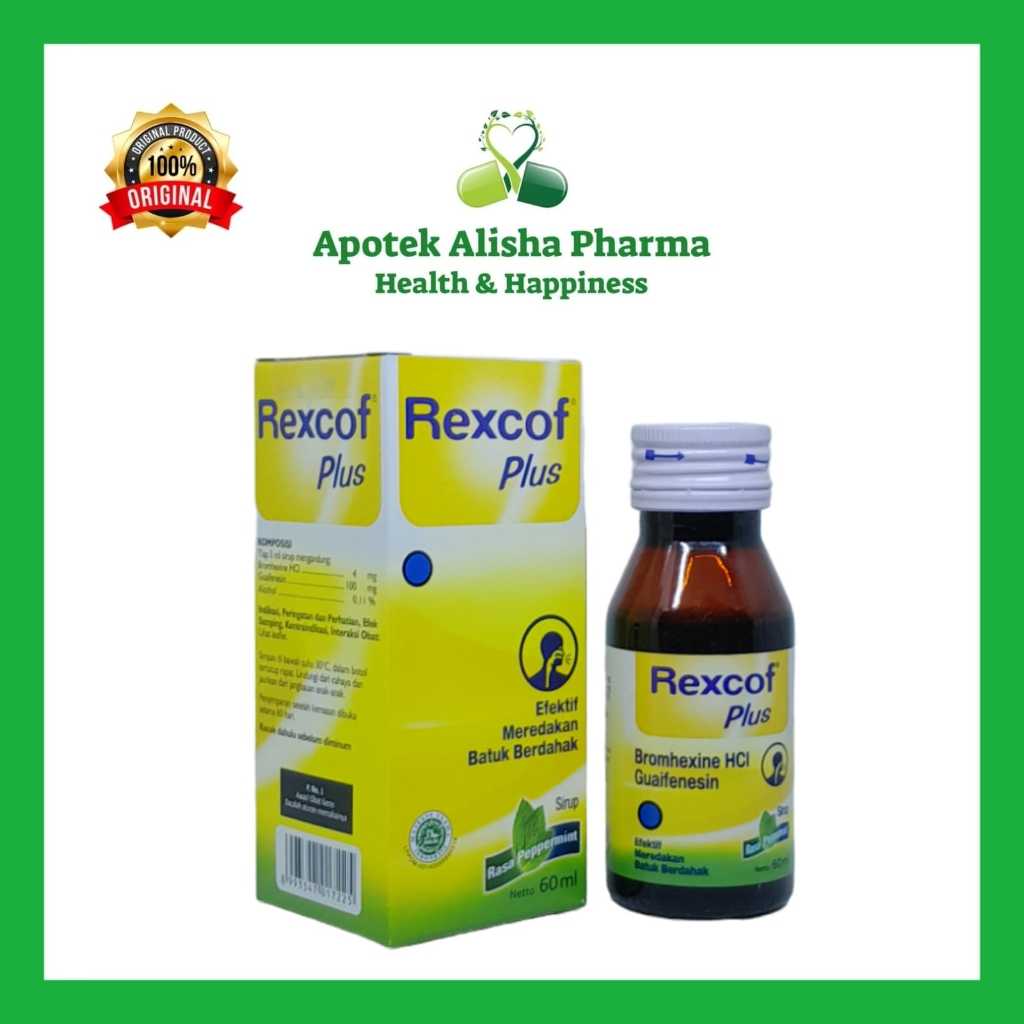 Jual Rexcof Plus Sirup 60ml - Rexcop Bromhexine Syrup Obat Batuk Berdahak Rasa Pippermint ...