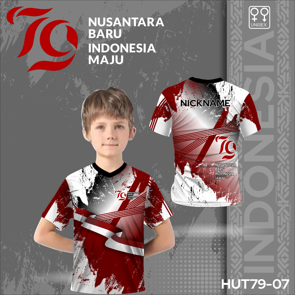 Jual Jersey anak hut kemerdekaan ri ke 79 kaos 17an 2024 baju indonesia free custom nama dan ...