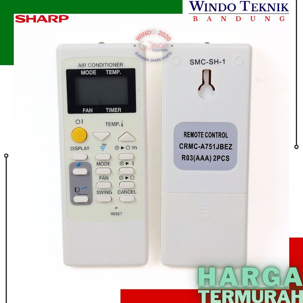 Jual KODE P72Y REMOTE AC SHARP ION REMOT AC SHARP CONTROL KONTROL AC ...