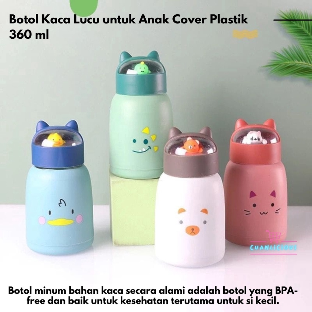 Jual HATI HATI BARANG Botol Kaca Lucu untuk Anak Cover Plastik 36 ml ...