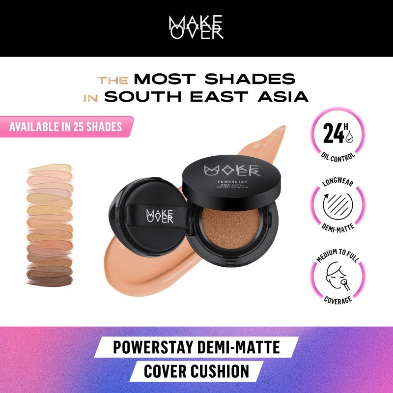 Jual MAKE OVER Powerstay Demi-Matte Cover Cushion - Cushion matte high ...