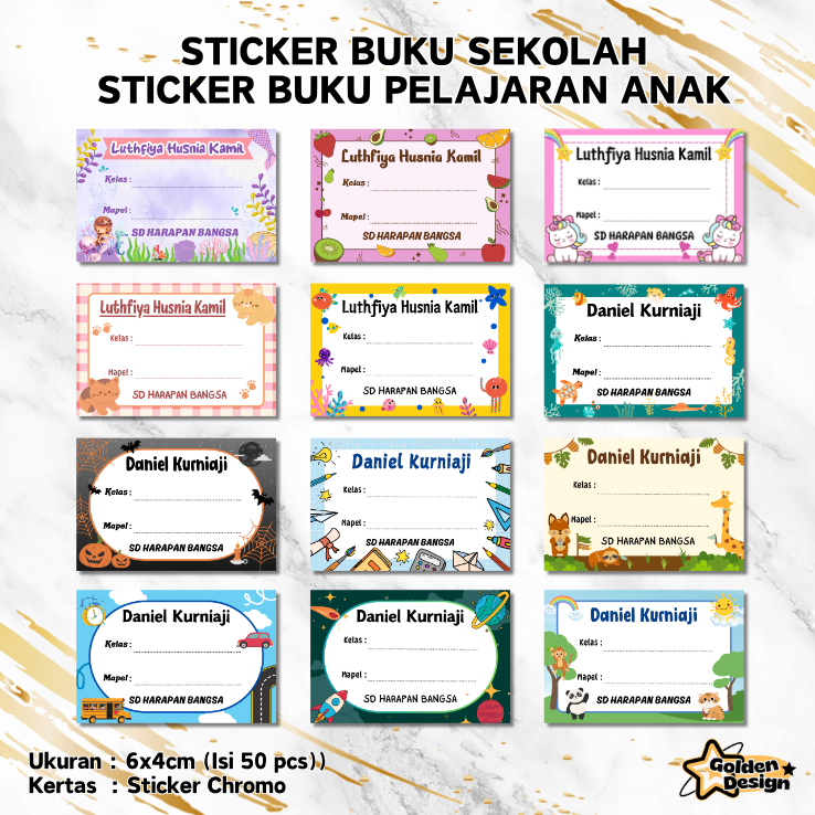 Jual [COD] Isi 50 pcs Sticker Buku Pelajaran Anak - Stiker Mapel ...