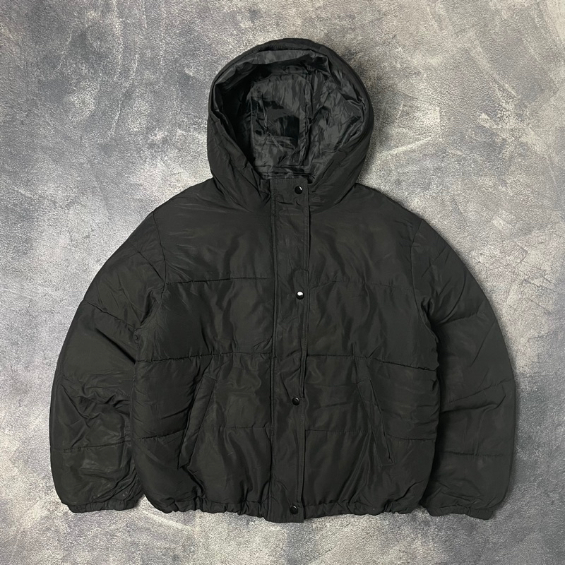 Jual Puffer Down Jacket Gelembung Boxy Black | Shopee Indonesia