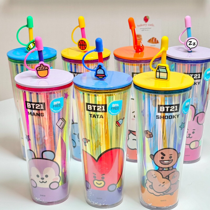 Jual Miniso x BT21 Collection Double Wall Tumbler / Botol Minum Cangkir Air 800mL BTS series ...