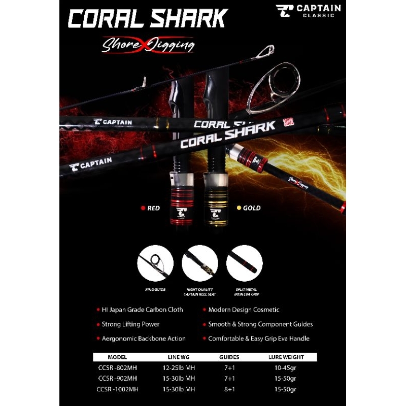 Jual joran Captain coral chaser/shark 1002MH (3meter) | Shopee Indonesia