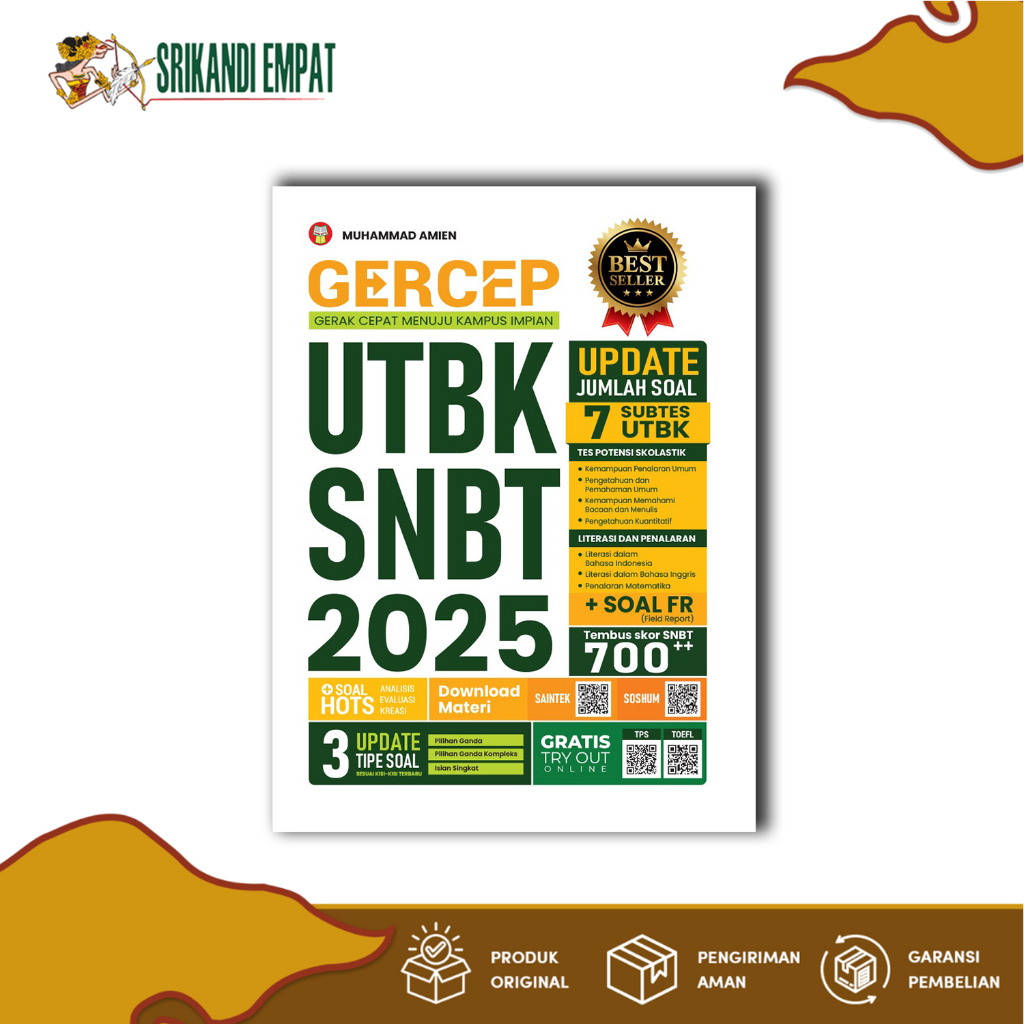Jual Buku GERCEP UTBK SNBT 2025 | Gerak Cepat Menuju Kampus Impian | 3 Update Tipe Soal Kisi ...