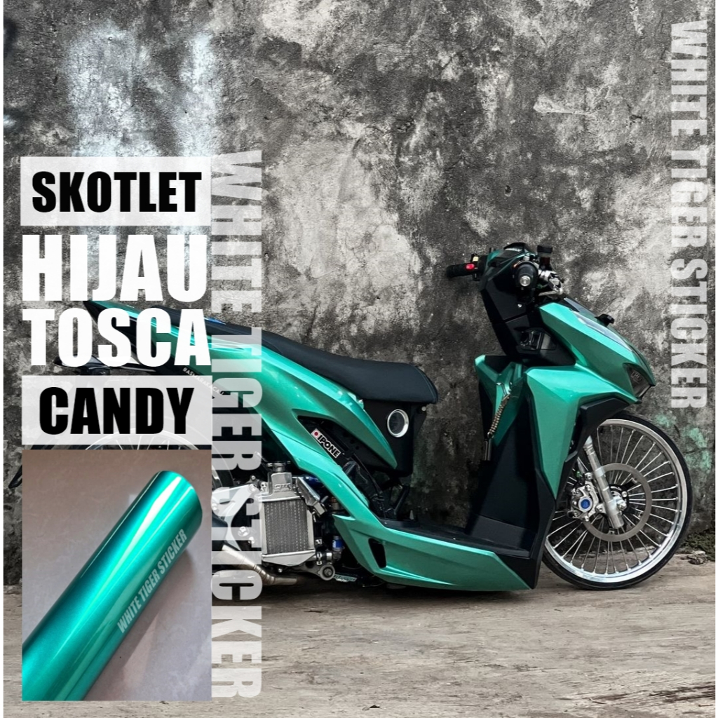 Jual SKOTLET STIKER MOTOR HIJAU TOSCA METALIK STIKER MOTOR HIJAU TOSCA ...