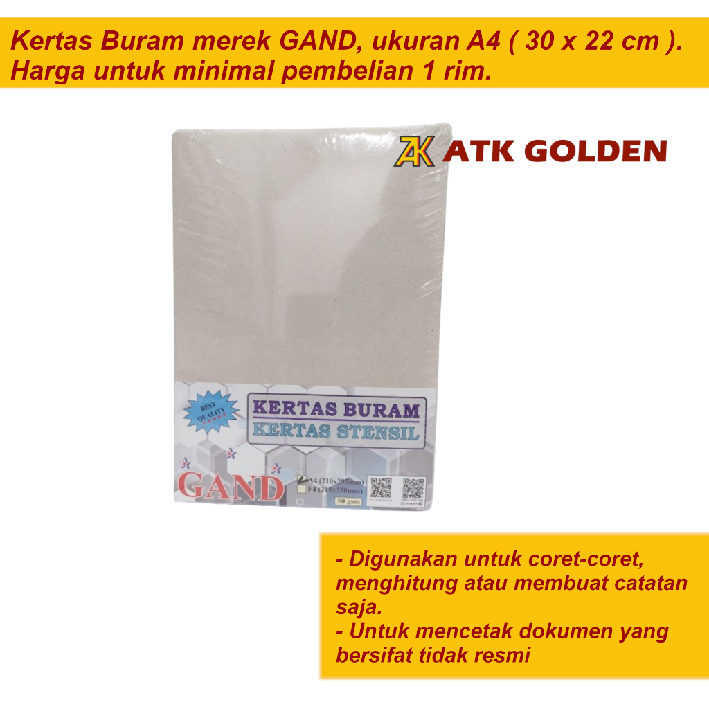 Jual Kertas Buram A4 GAND | Shopee Indonesia