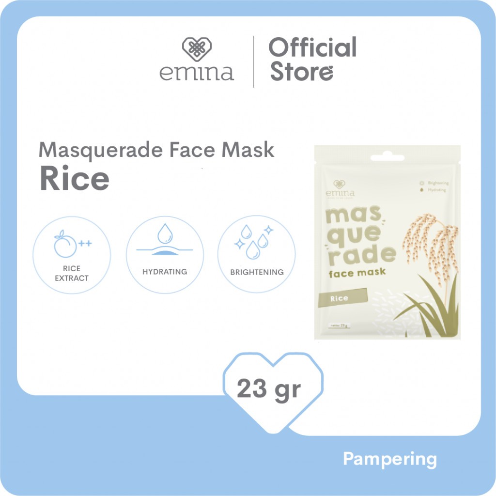Jual Emina - Sheetmask mas que rade face mask (Rice, Tea Tree Oil, Blueberry, Pomegranate ...