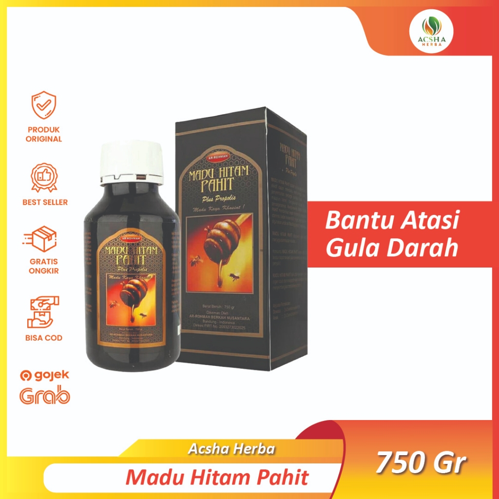 Jual Madu Hitam Pahit Ar Rohmah Plus Propolis 750gr | Shopee Indonesia