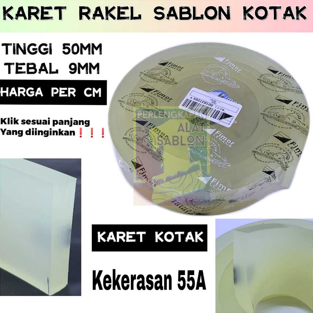 Jual KARET RAKEL SABLON PUTIH KOTAK 9MMX50MM PER CM | Shopee Indonesia
