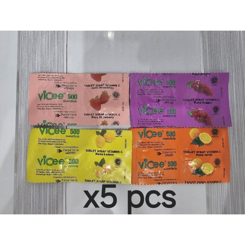 Jual Vicee 500 Tablet Hisap Vitamin C (5pcs) | Shopee Indonesia