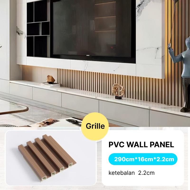 Jual [2.9 meter x 16 cm]Wall Panel PVC /Papan Kayu WPC / Panel Dinding ...