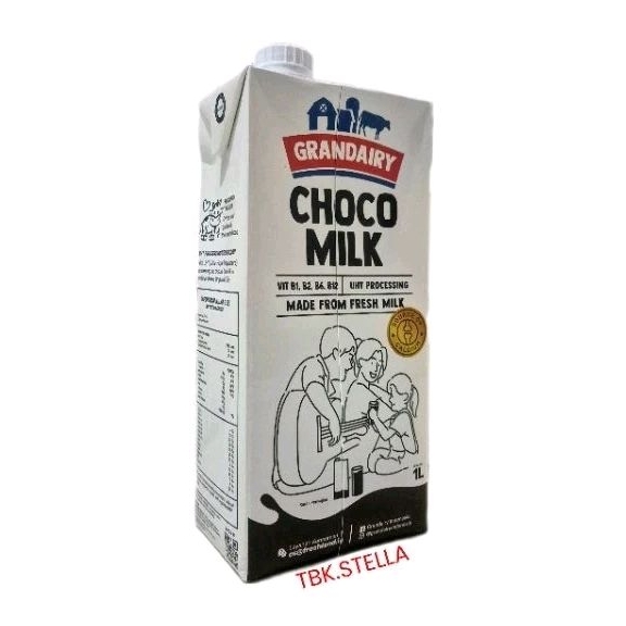 Jual SUSU UHT COKLAT CHOCO MILK GRANDAIRY 1 LITER | Shopee Indonesia