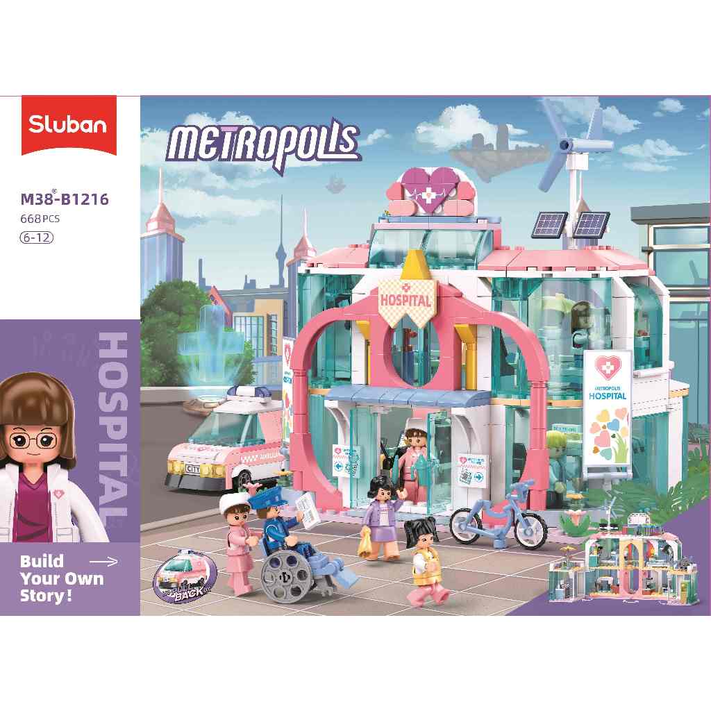 Jual Sluban - Mainan Balok Susun Metropolis Doctor Dream City Hospital M38-B1216 | Shopee Indonesia