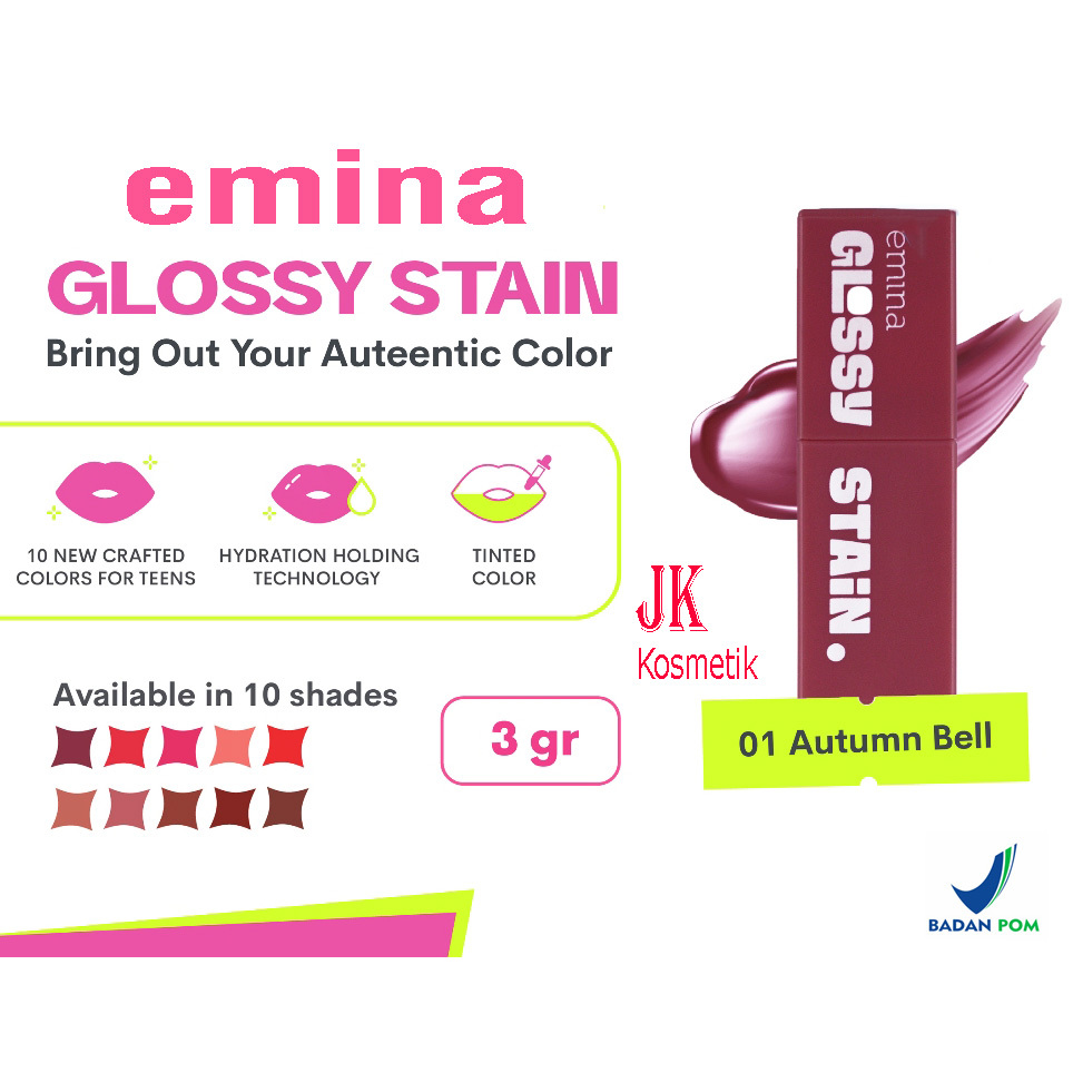 Jual Emina Lip Tint Glossy Stain Blendable - LipTin GLosy Finish ...