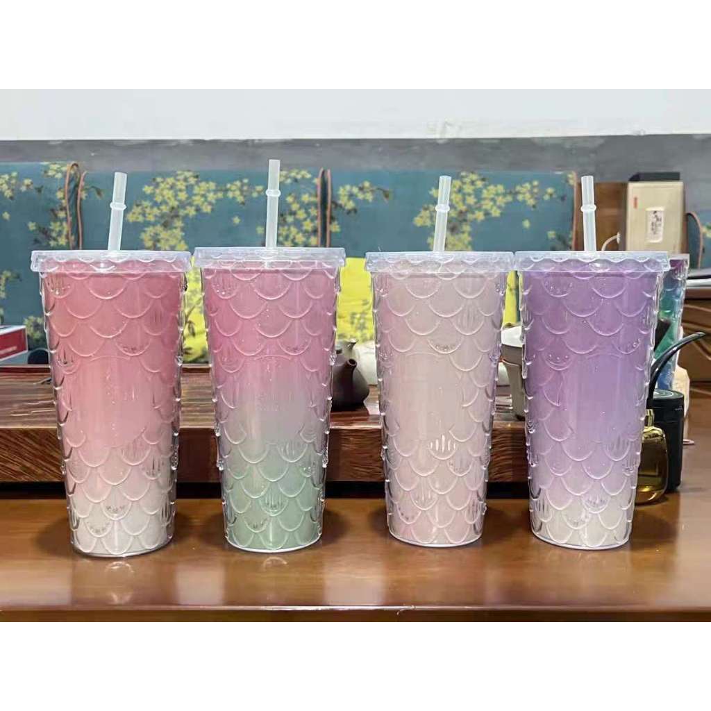Jual Tumblr Minum Plastik Gradasi 2 Warna Motif Sisik Ikan Elegan I ...