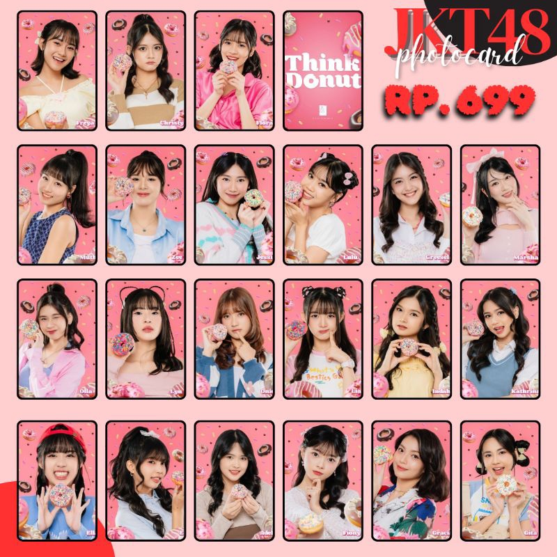 Jual PHOTOCARD JKT48 THINK DONUT - CETAK 2 SISI BOLAK BALIK FREE INNERSLEEVE | Shopee Indonesia