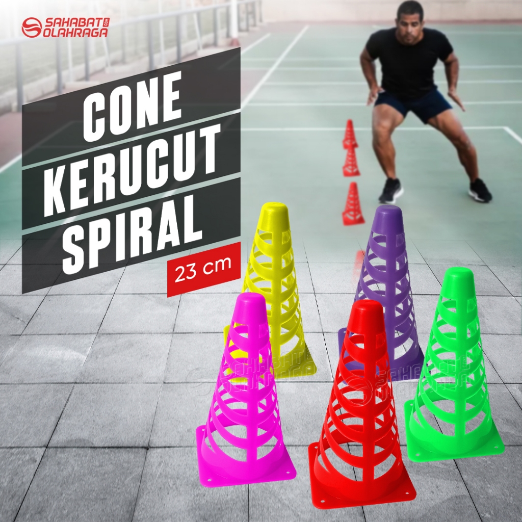 Jual Cone / Cones Kerucut Spiral 23 cm Cone Olahraga 1 Lusin (Isi 12 ...