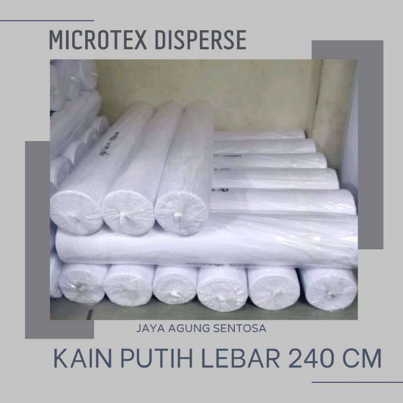 Jual KAIN MICROTEX DISPERSE POLOS PUTIH 90 GR LEBAR 240 CM | Shopee ...