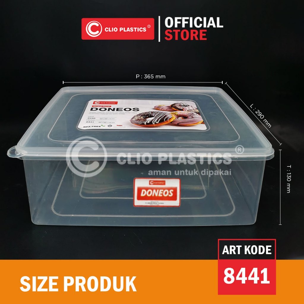 Jual Kotak Donat Clio Doneos L Jumbo Tempat Roti Wadah Kue Sealware Segi Besar Box Penyimpanan ...