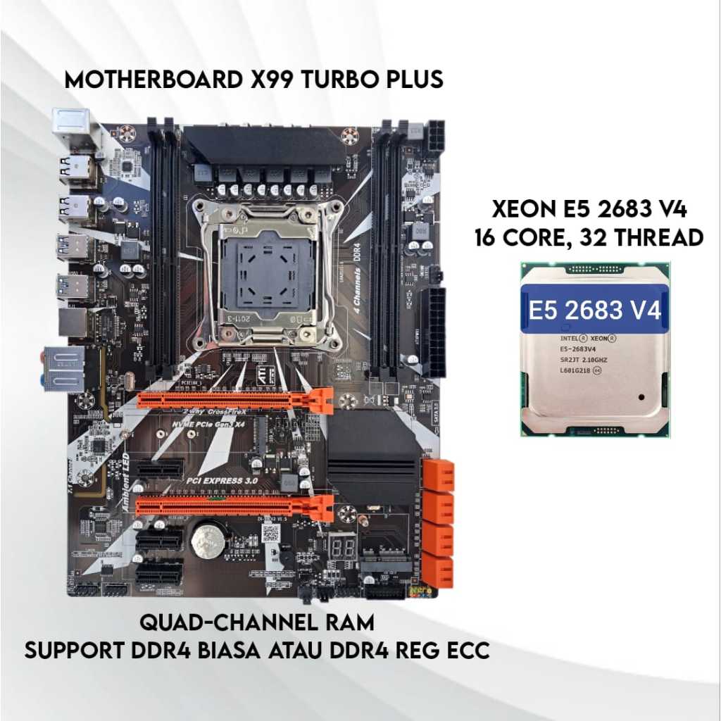 Jual Bundle Motherboard X99 + Xeon E5 V3/V4 (setara Ryzen 5 3600/i7 ...