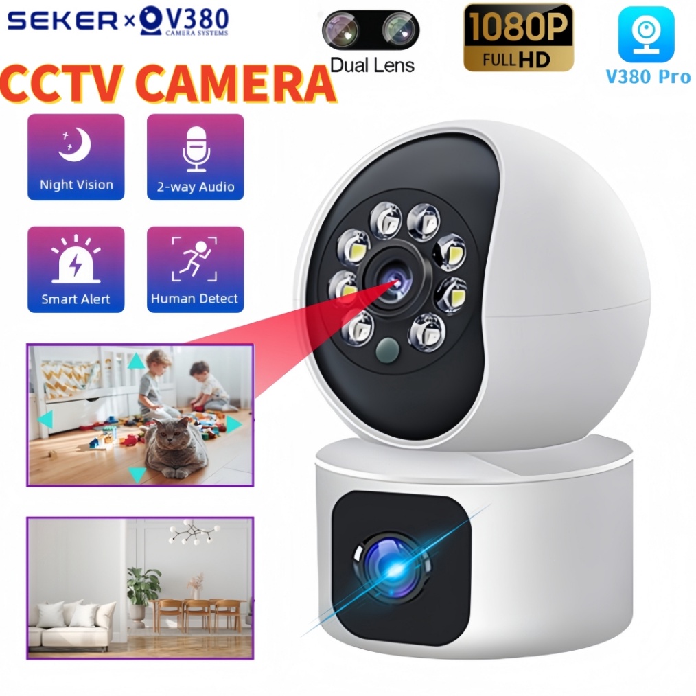 Jual KODE O63R SEKER V38 Pro CCTV Kamera Dual Lens WIFI 18P HD Auto ...