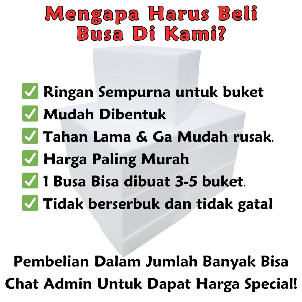 Jual (PAKET 12 PCS) Busa Styrofoam / Busa Kering / Busa Buket Dekorasi ...