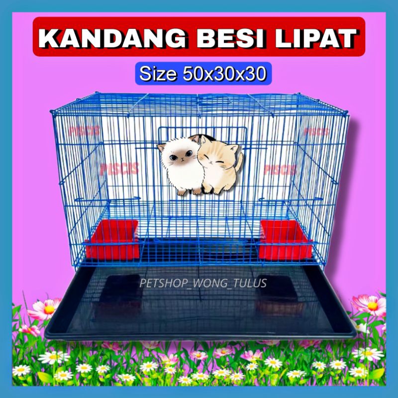 Jual PSWT- Kandang Besi Lipat 50x30x30 Kandang Burung Kenari Love Bird ...