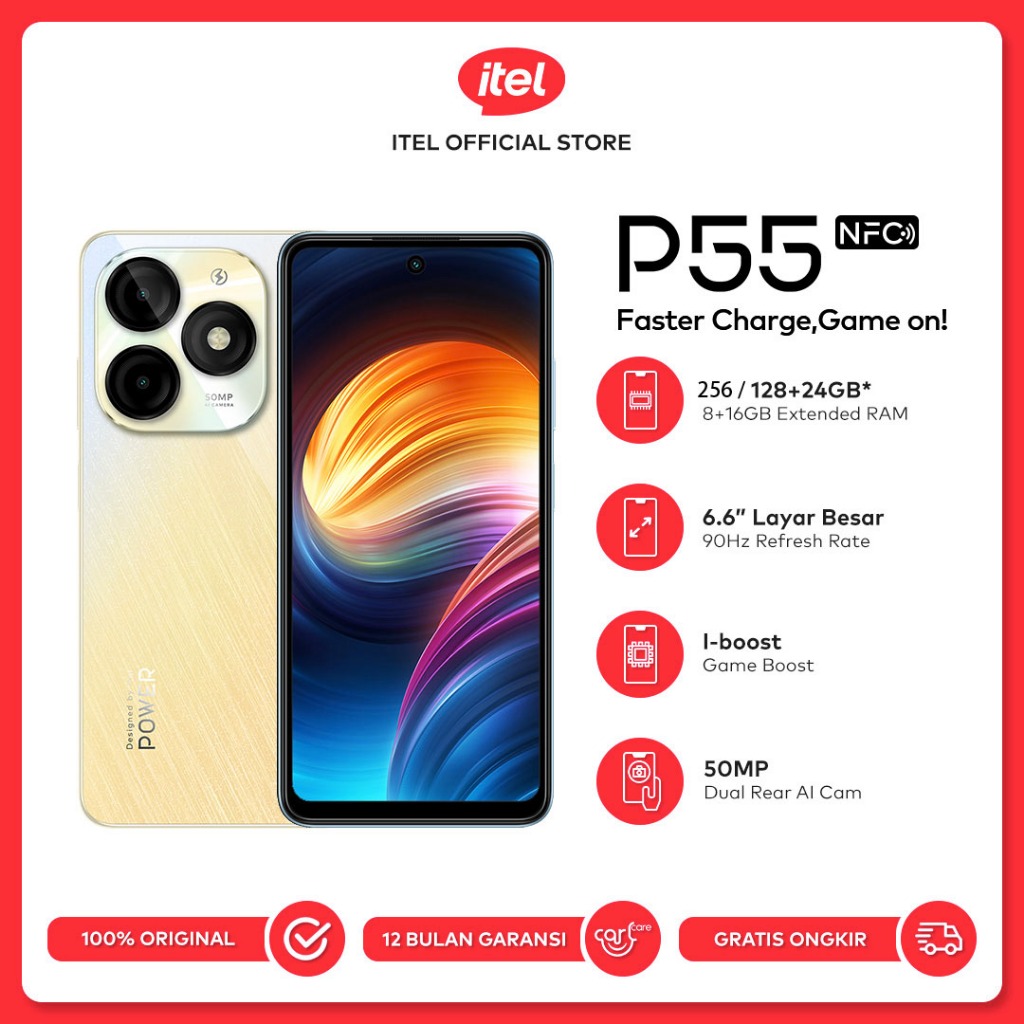 Jual Itel P55 NFC 4G Lte 50MP 5000mAh Punch Hole Garansi Resmi | Shopee ...
