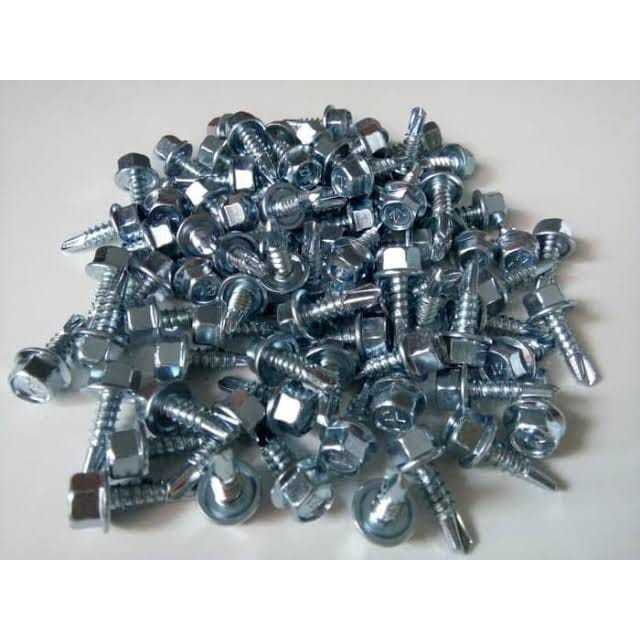 Jual HARGA PER 100 PCS baut Rofing 10x16mm /baja ringan/ruping/skrup ...