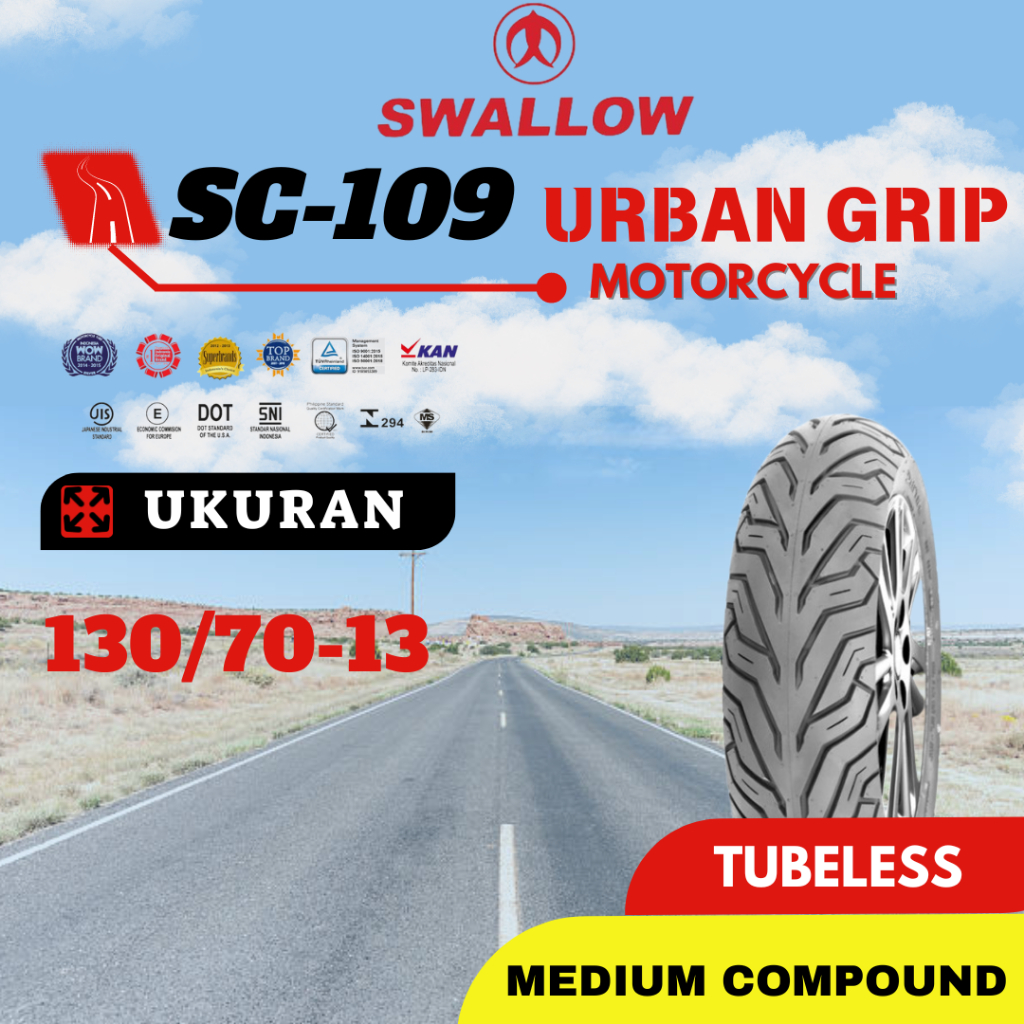 Jual Ban Swallow 130/70-13 SC-109R Urban Grip Tubeless Medium Compound ...