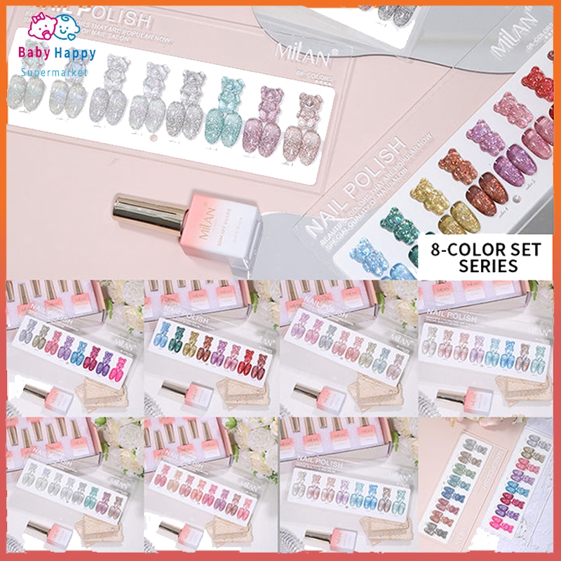 Jual 2024 Populer 15ml 8 Warna set Cat kuku batu bata yang dihancurkan dengan cepat toko manikur ...