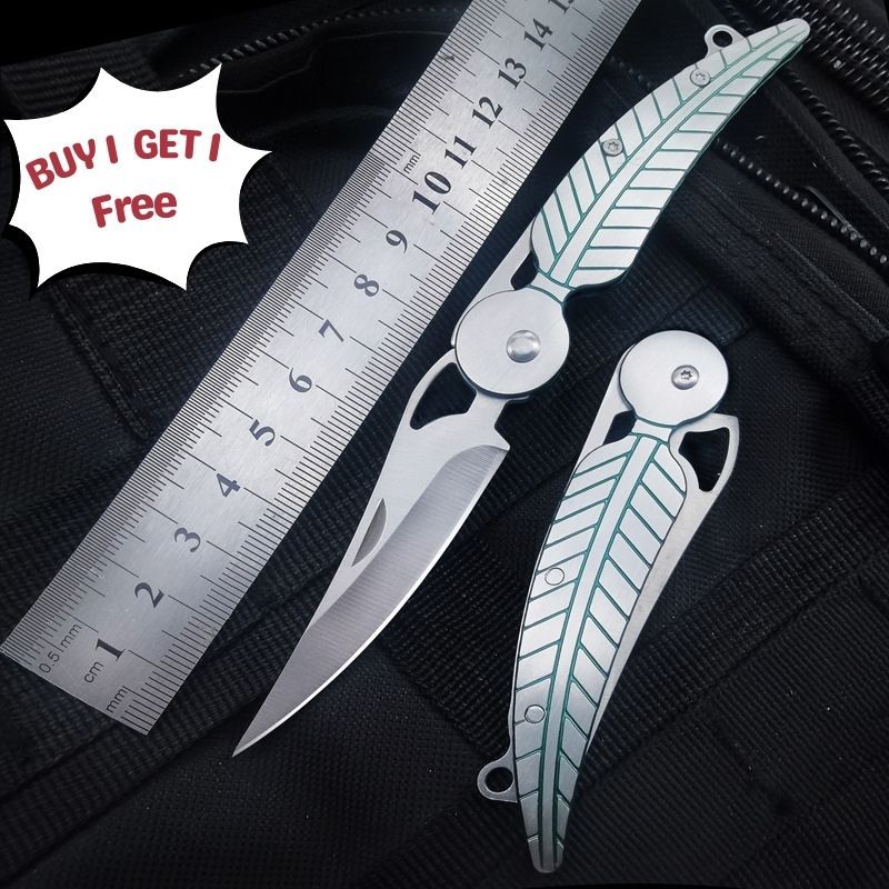 Jual MINI FOLDING KNIFE LEAF-SHAPED Stainless Steel Knife Mini Outdoor ...