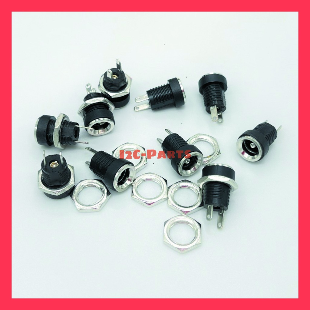 Jual Mur Kecil Socket DC Jack Female DC 5.5x2.1mm Panel Box Mount Soket ...