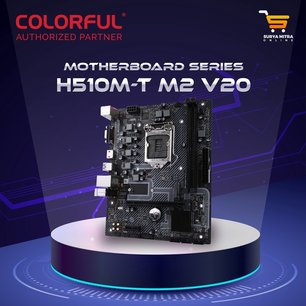 Jual Colorful Motherboard H510M-T M.2 V20 (LGA1200, H510, DDR4, USB3.2 ...