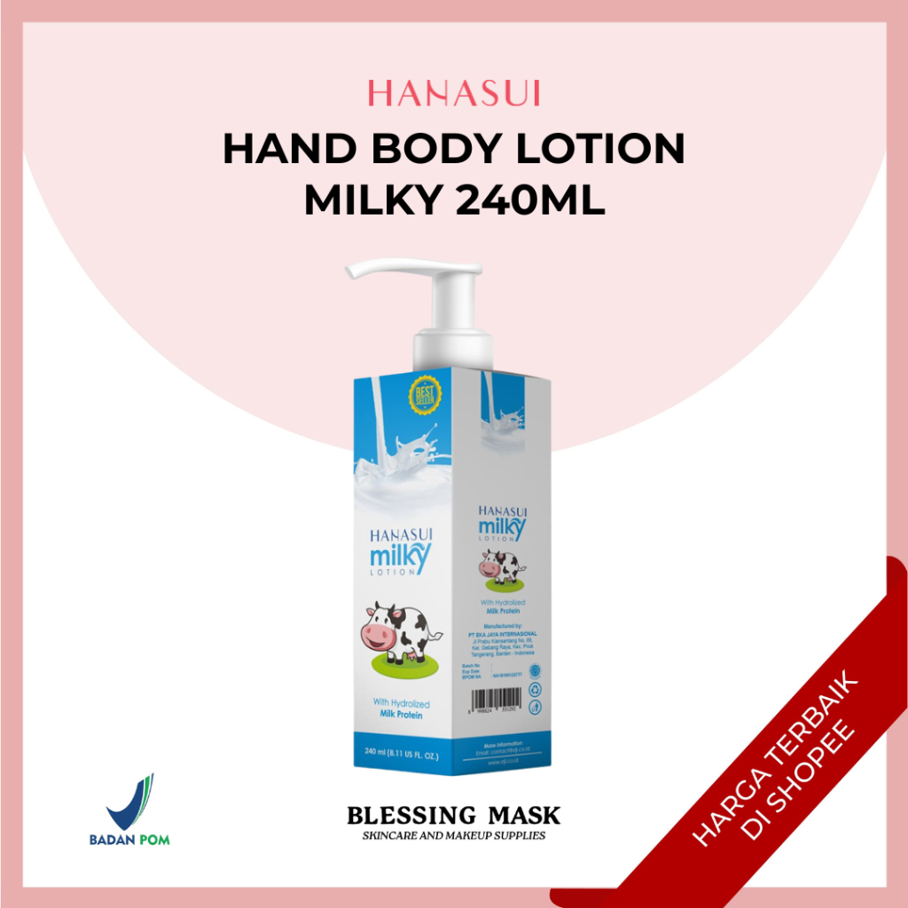 Jual Hanasui Hand Body Lotion Milky - 240mL | Shopee Indonesia