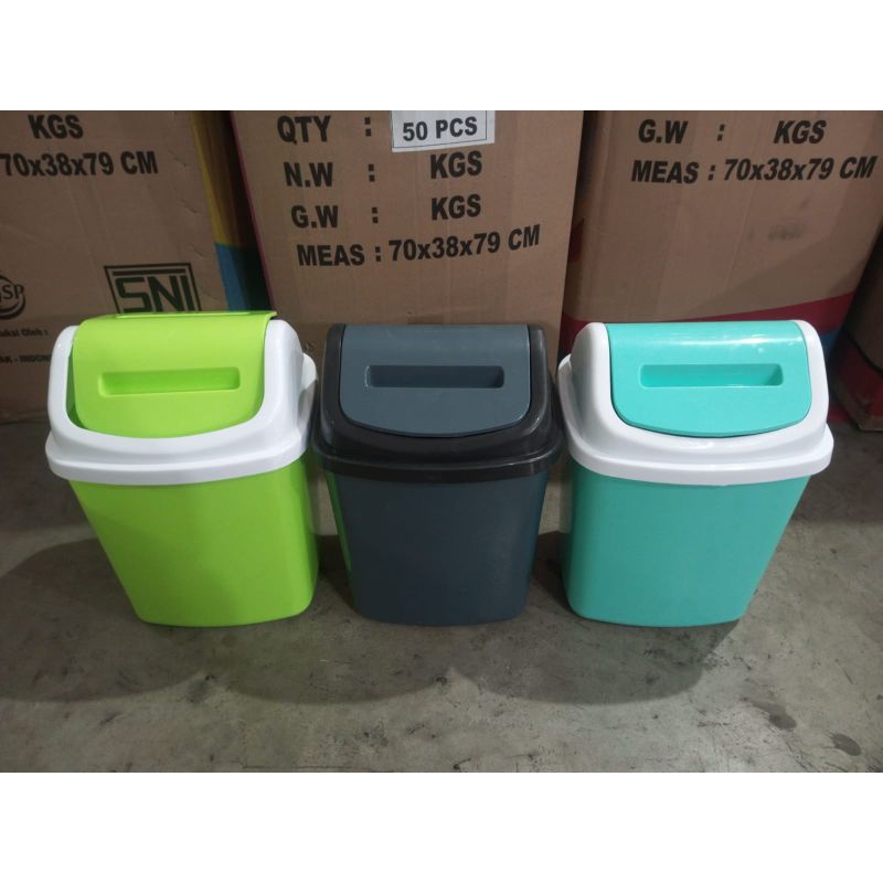 Jual [harga murah] Tempat sampah/Tong sampah/trash bin tutup goyang 3 warna bahan plastik A58 ...
