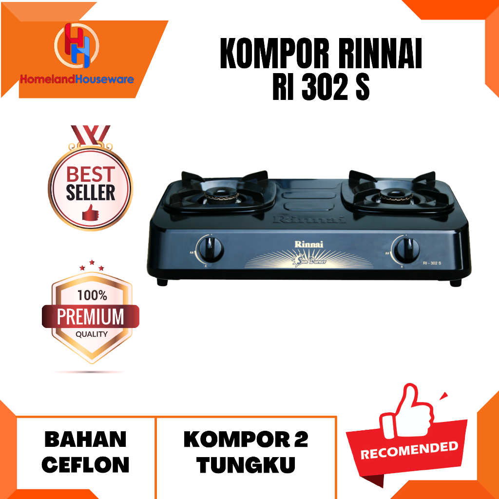 Jual KOMPOR RINNAI RI 302 S/KOMPOR RINNAI 2 TUNGKU TIPE 302 S/KOMPOR GAS 2 TUNGKU RINNAI RI 302 ...