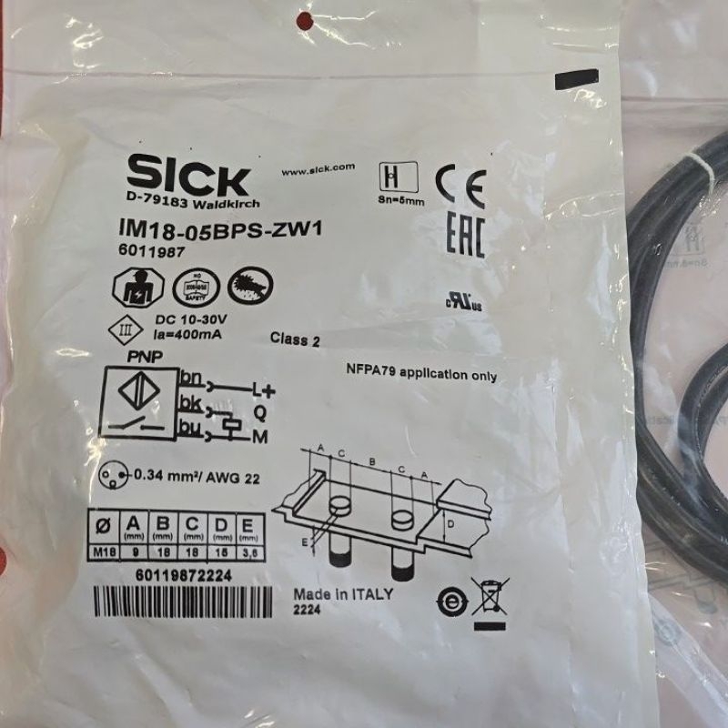 Jual SICK Proximity Switch Sensor IM18-05BPS-ZW1, PNP NO Dia18mm ...
