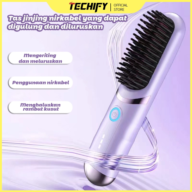 Jual 【TECHIFY】Sisir pelurus rambut portabel mini nirkabel, sisir ...